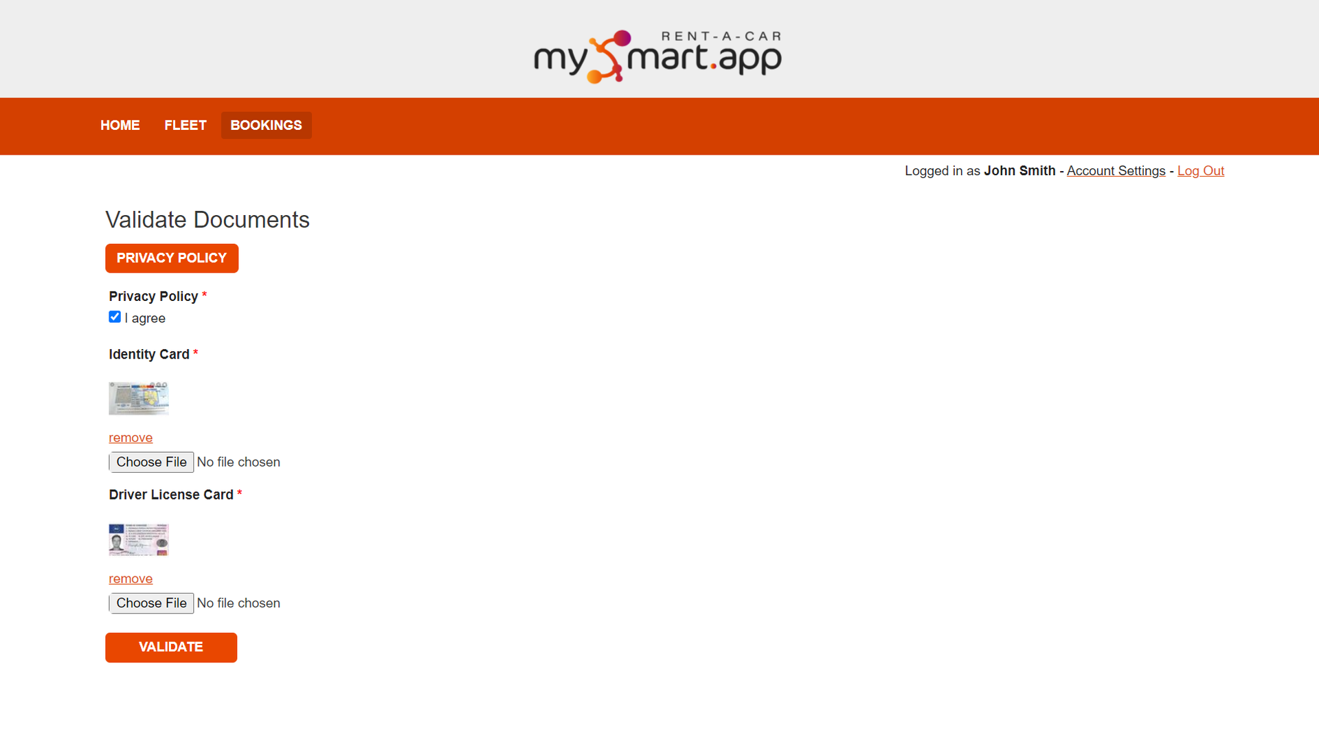 Rent-a-Car App - MySmart.App